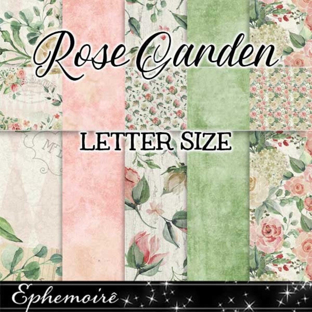 Digital Printable Paper Shabby Chic Rose Paper Digital Scrapbooking ...