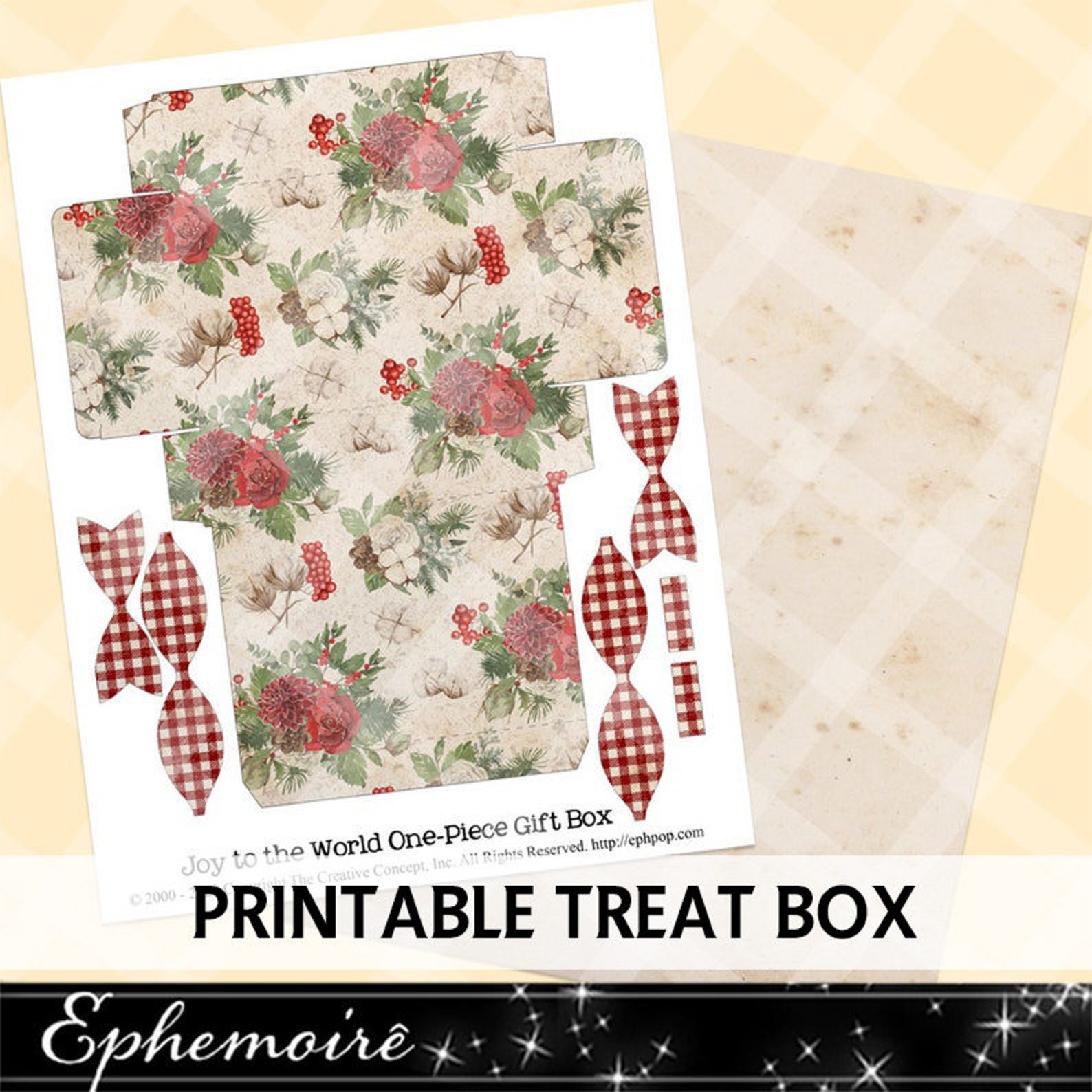 Printable Favor Box CHRISTMAS Party Printable Printable - Etsy