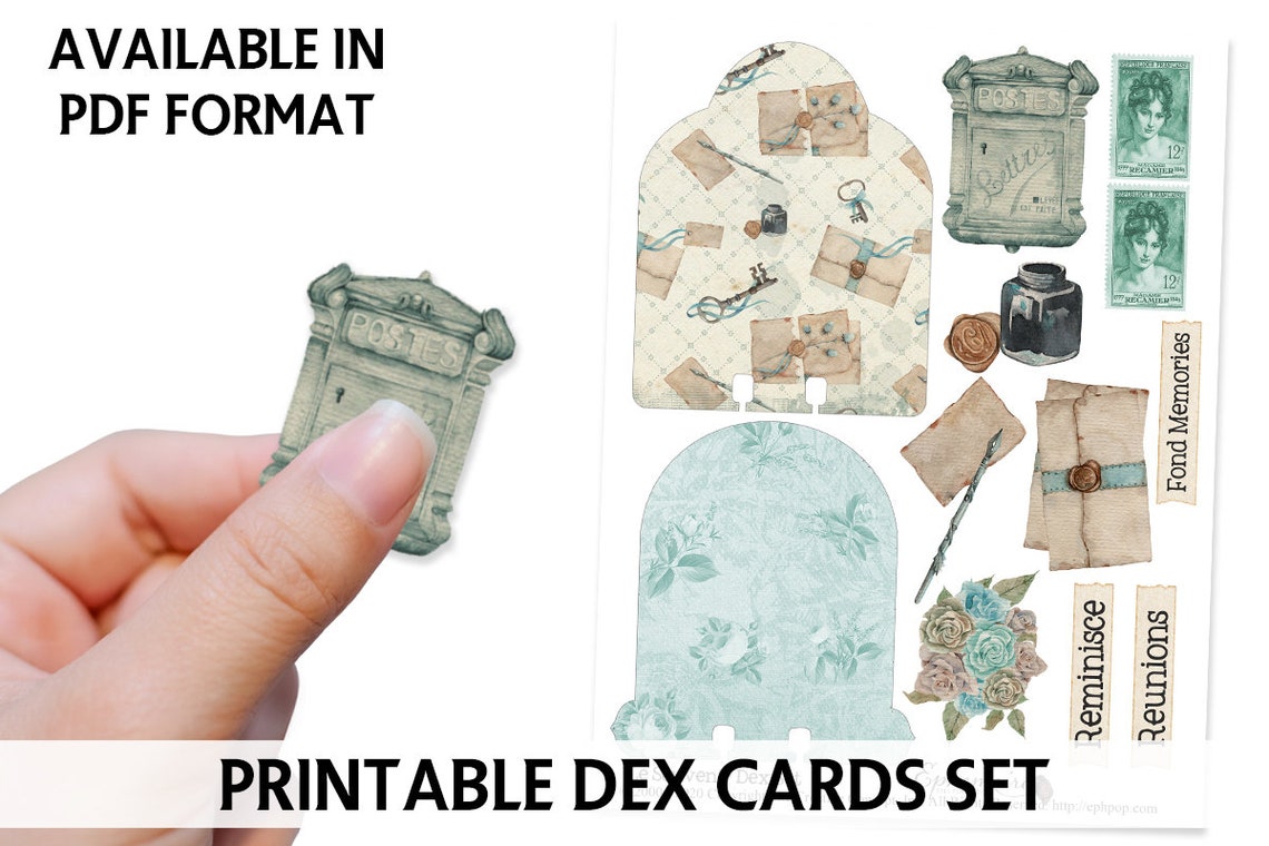 Digital Printable Dex Cards Printable Crafts Collage Sheet - Etsy