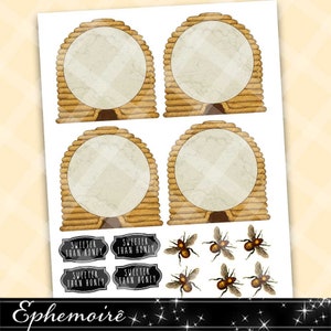 Printable BEE HIVE TAGS Kit - Beehive Shaker Tags - Queen Bee - Bee ...