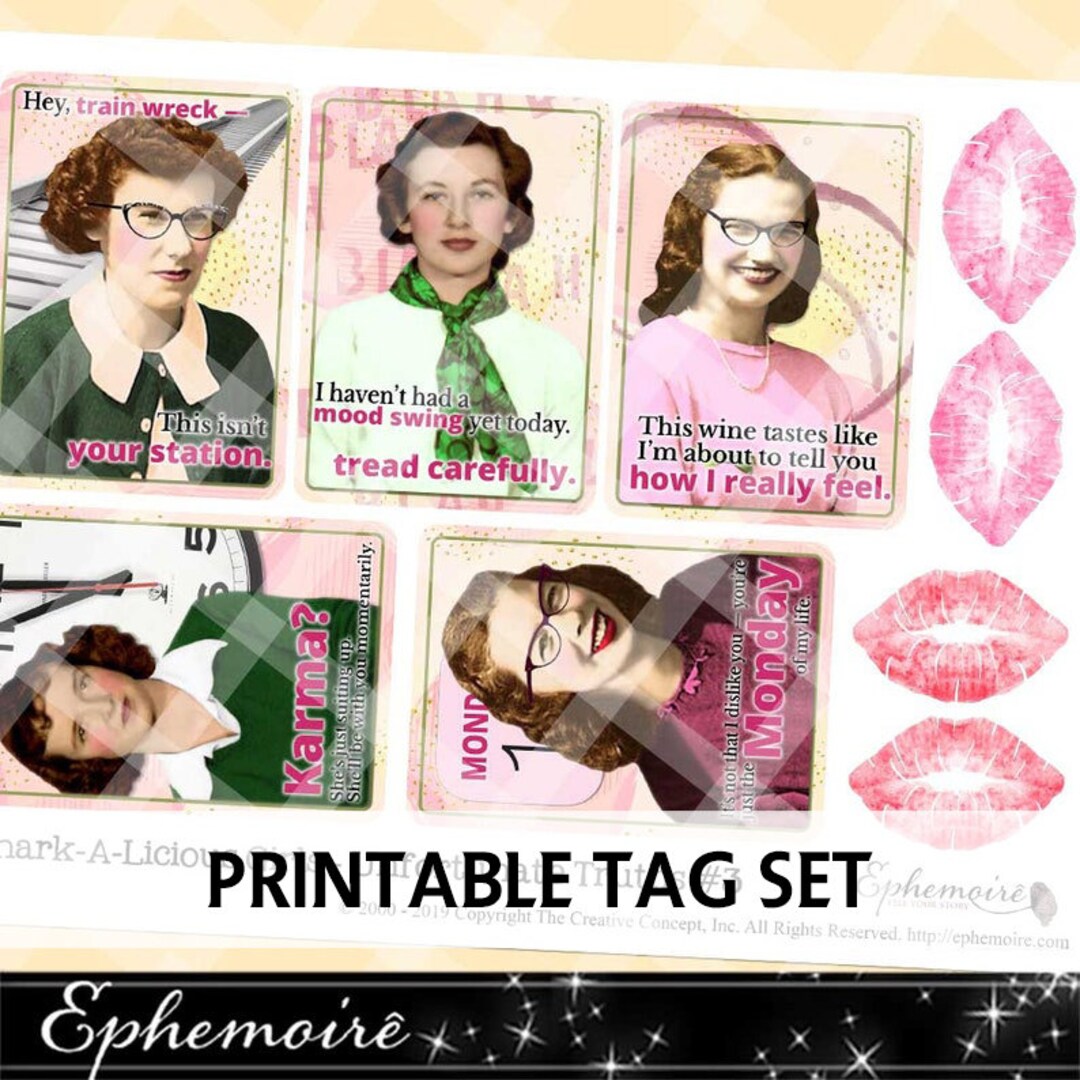 Junk Journal Printable - Snarky Journal Cards - Vintage Mean Girls ...