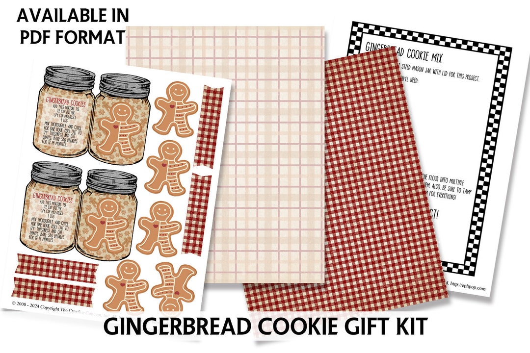 Printable Christmas CRAFT KIT Gift Printable Gingerbread Cookie Mix ...