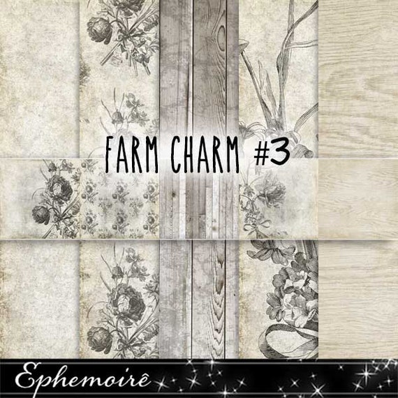 Digital Printable Paper Farmhouse Style 12x12 Digital - Etsy