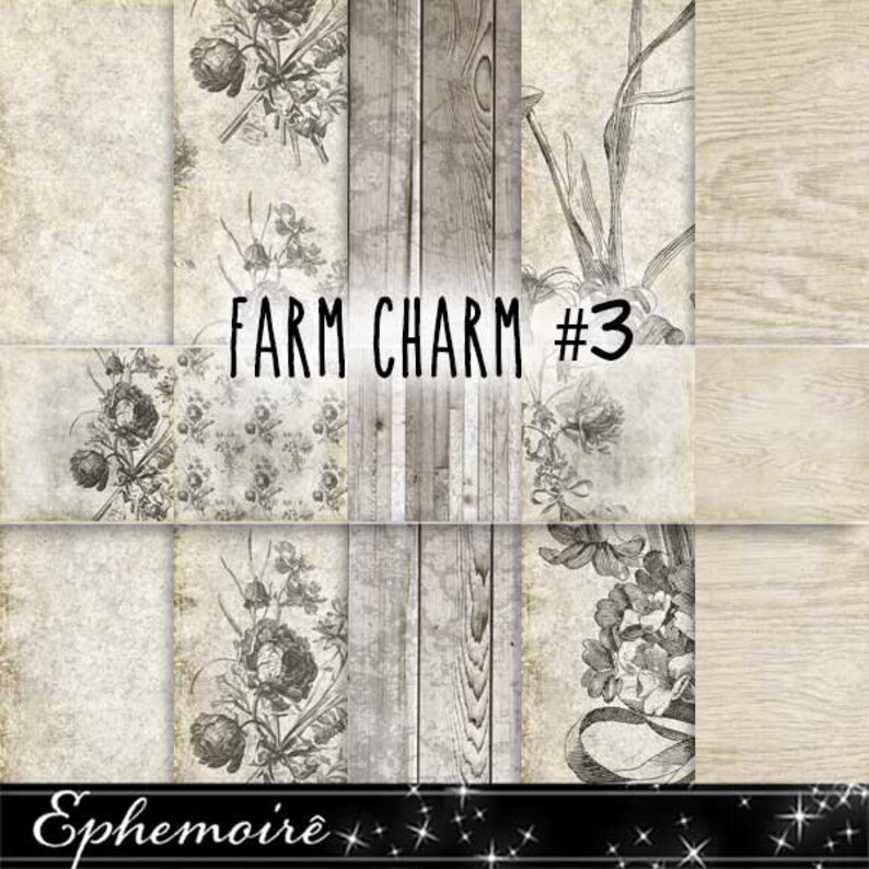 Digital Printable Paper Farmhouse Style 12x12 Digital - Etsy