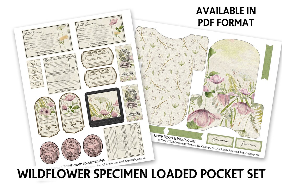 Junk Journal Printable - Botanical Specimen Printable Loaded Pocket ...