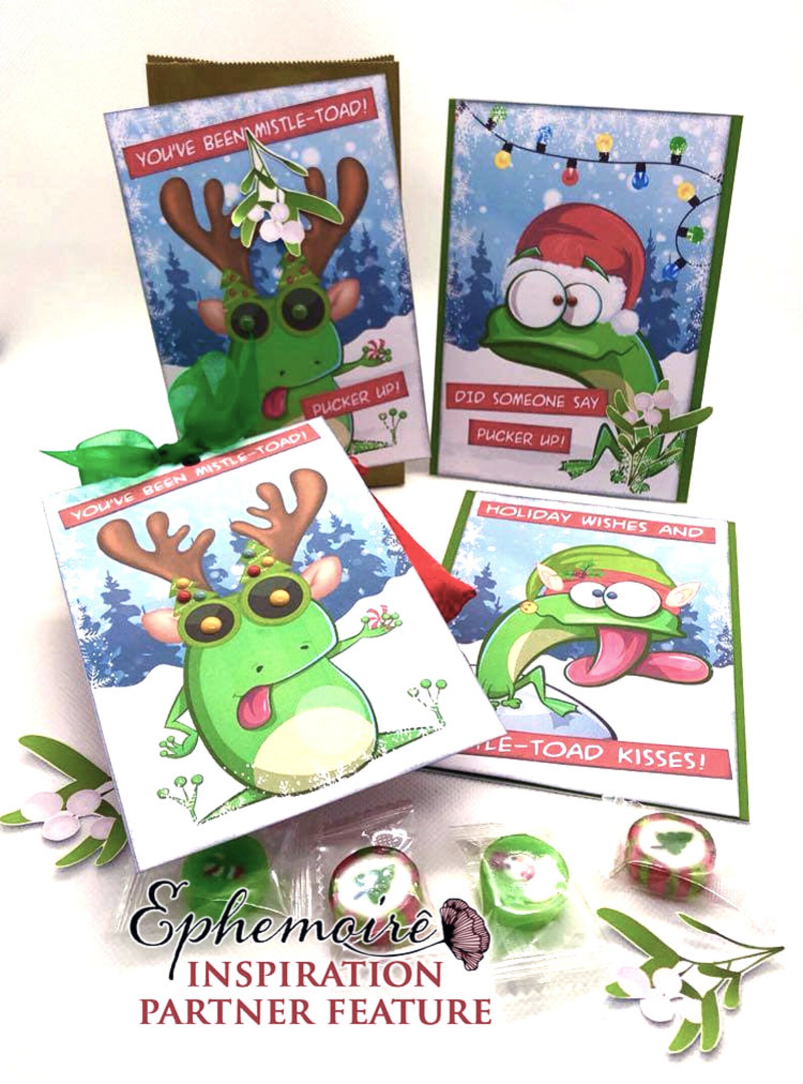 Printable Christmas Cards Toad CHRISTMAS MISTLE-TOAD Card - Etsy
