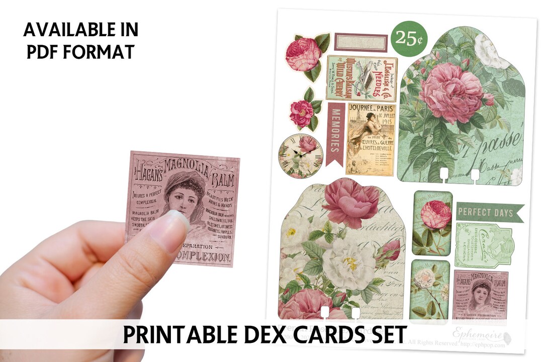 Digital Printable Dex Cards Printable Crafts Collage Sheet Printable ...