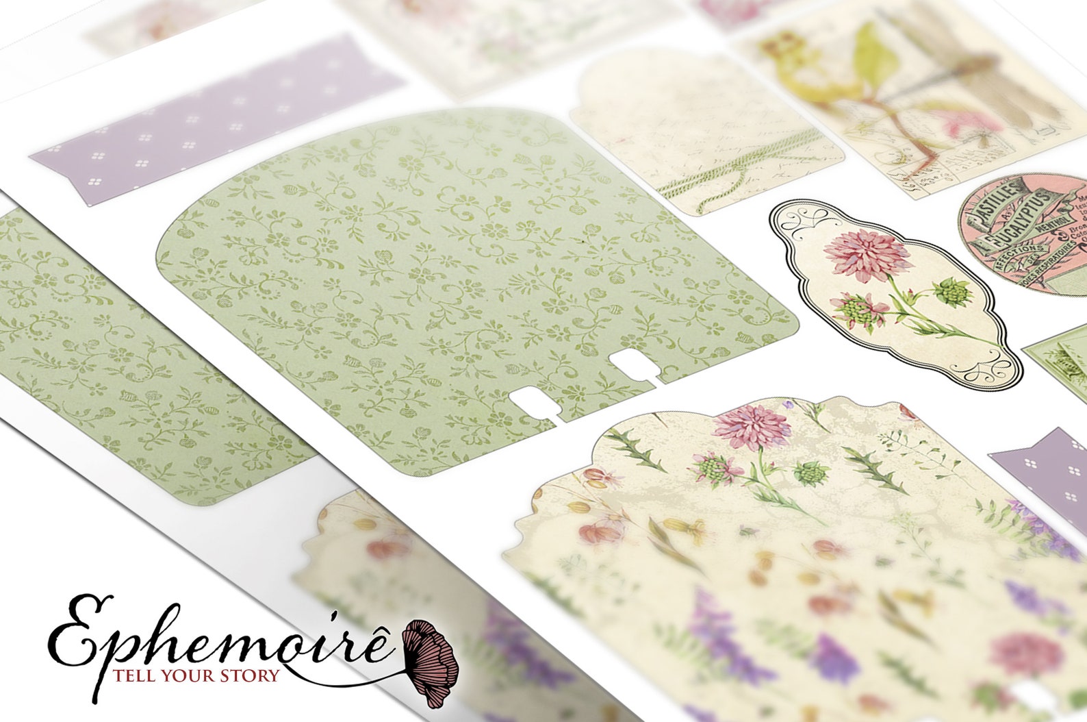 Printable DEX Cards With Ephemera Spring Floral Dex Dex - Etsy