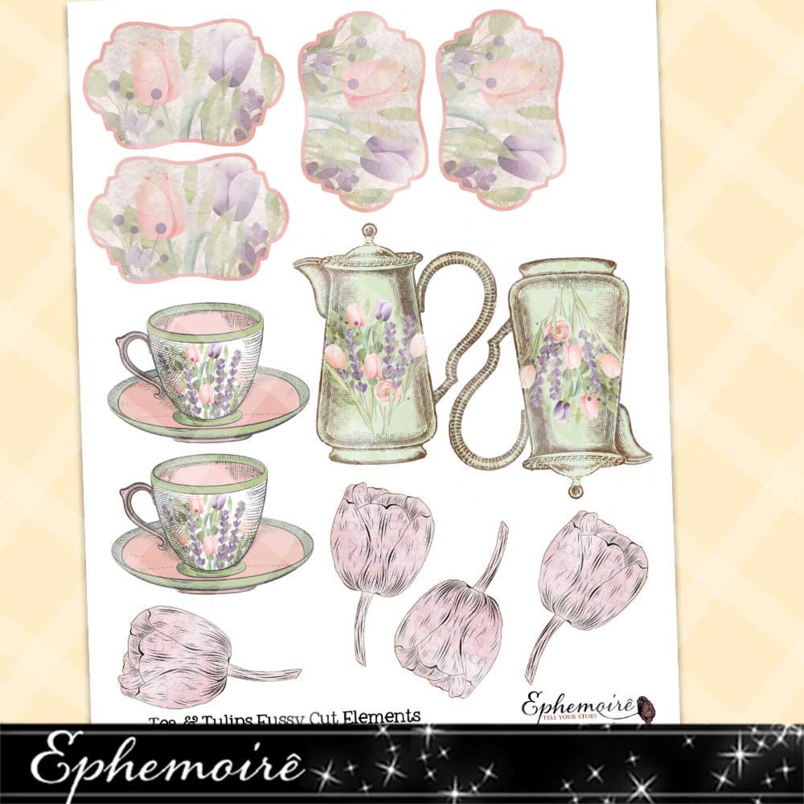 Printable TEA EPHEMERA Printable Ephemera Digital | Etsy