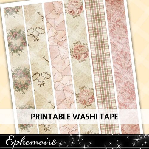 Vintage Washi Tape Printable Junk Journal Ephemera - Etsy