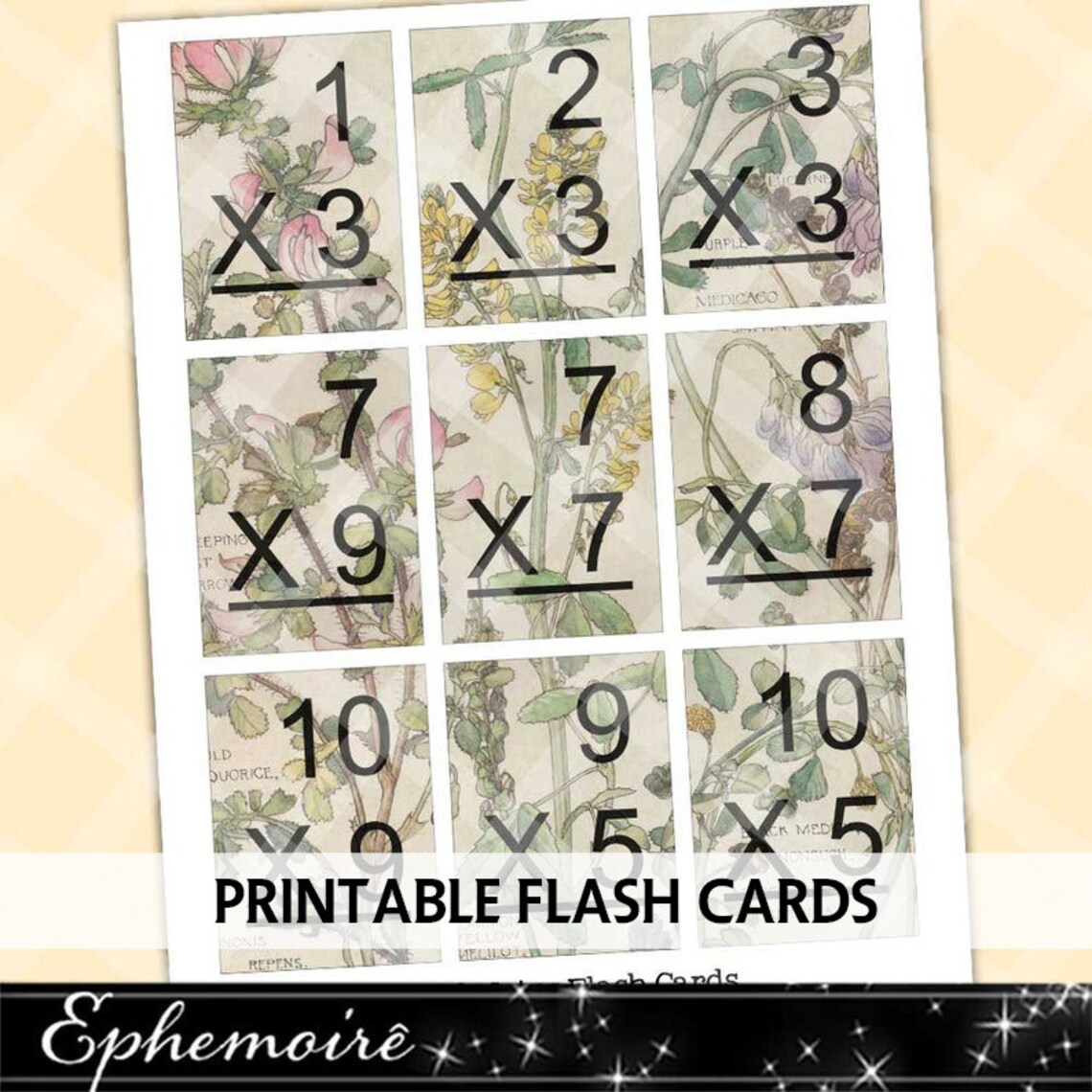 Junk Journal Printable FLASH CARDS Digital Scrapbook - Etsy