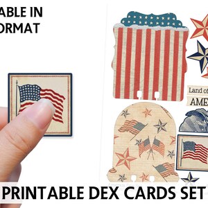 Printable DEX Cards With Ephemera Patriotic Dex Printable AMERICA Dex ...