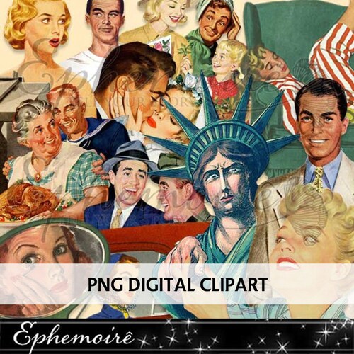 Retro Clipart Mid Century Advertising Digital Scrapbook - Etsy