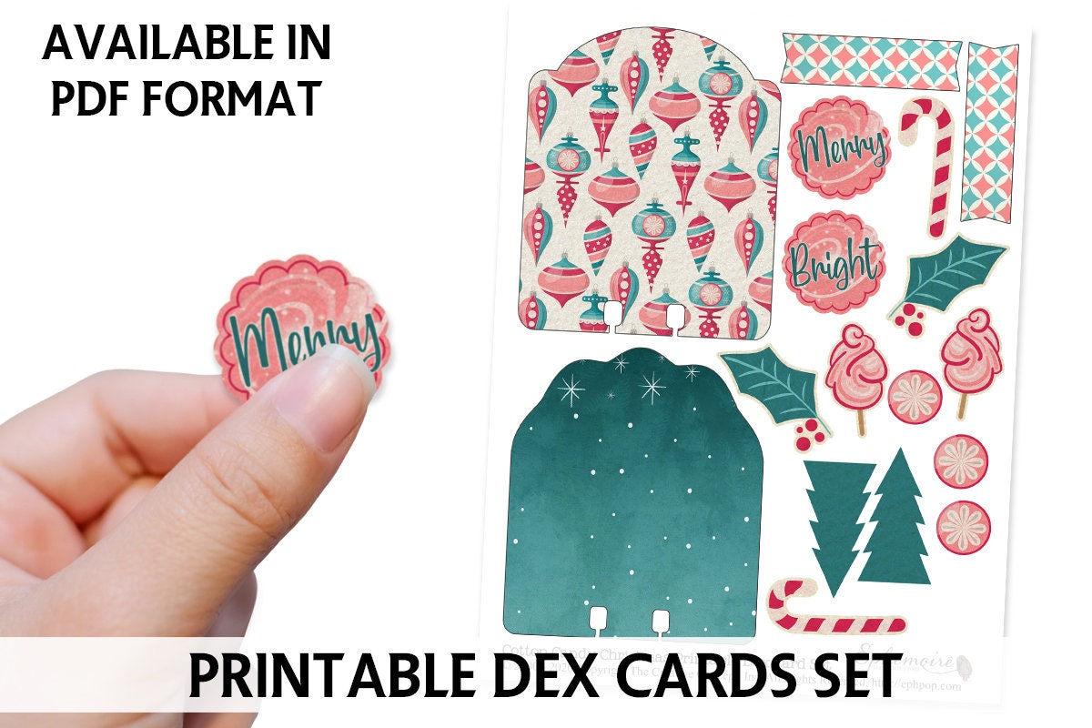 Printable DEX Cards With Ephemera Dex Printable Cotton - Etsy