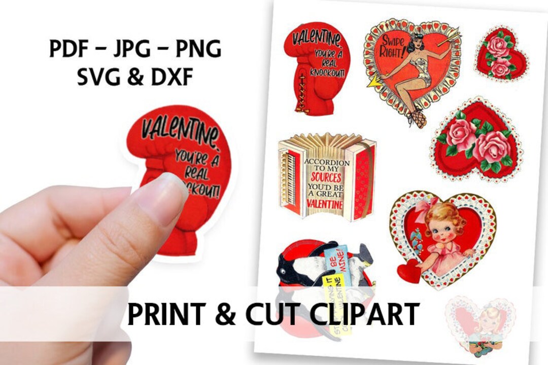Junk Journal Printable VINTAGE VALENTINES SVG Cut File Digital ...