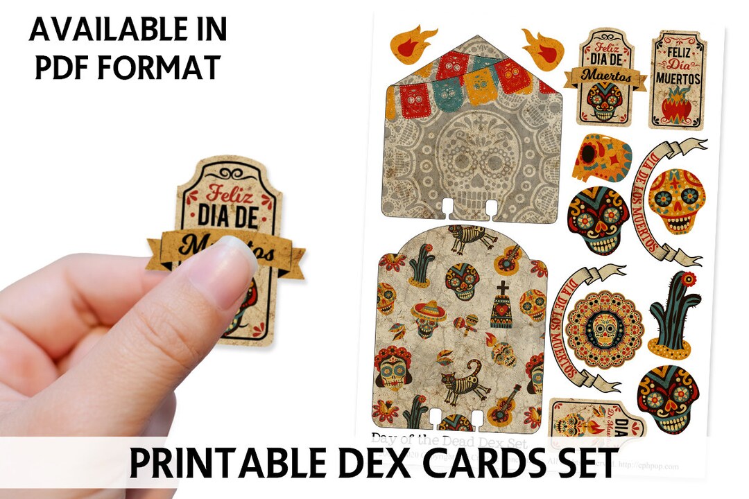 Printable DEX Cards With Ephemera - Day of the Dead - Dex Card ...