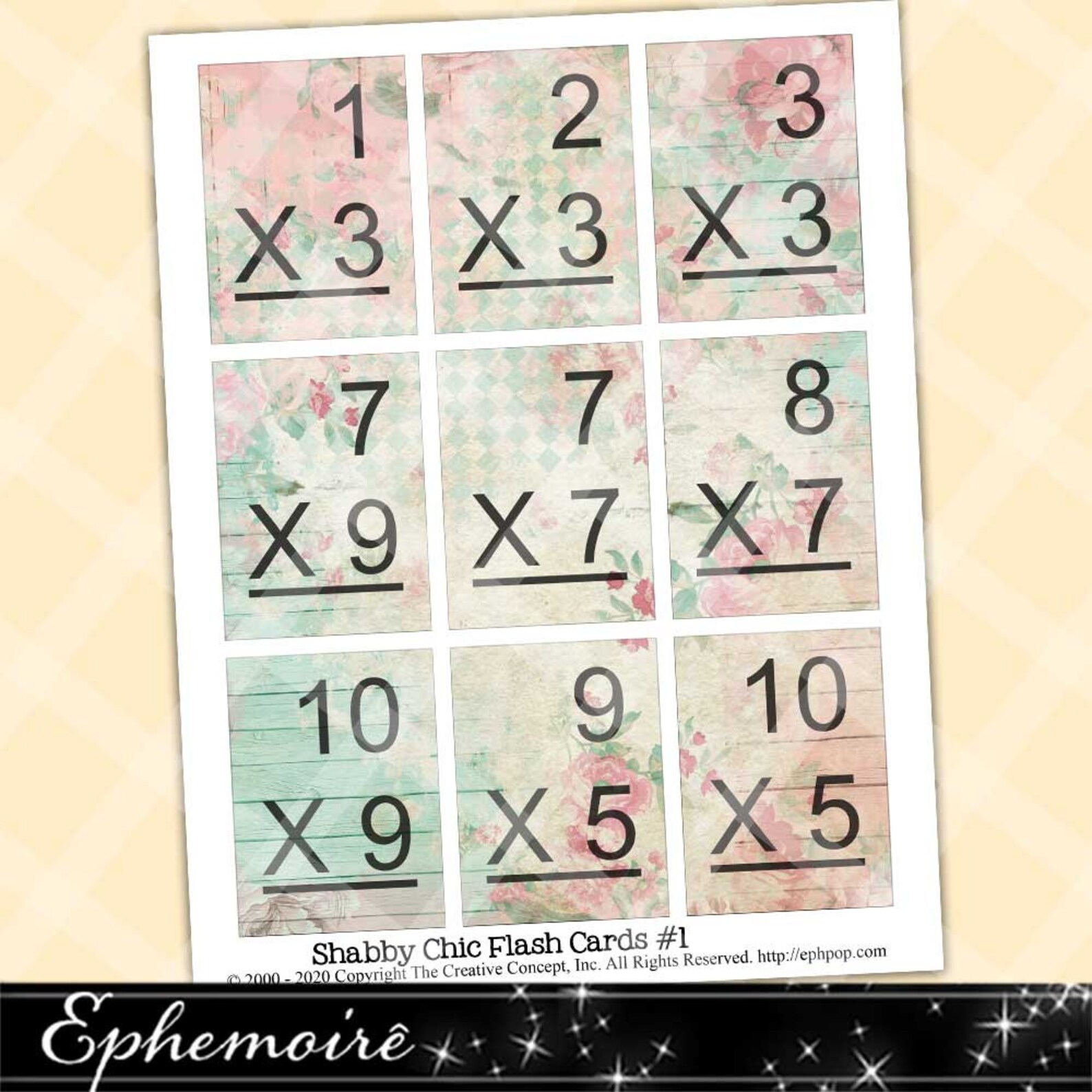 Junk Journal Printable FLASH CARDS Digital Scrapbook | Etsy