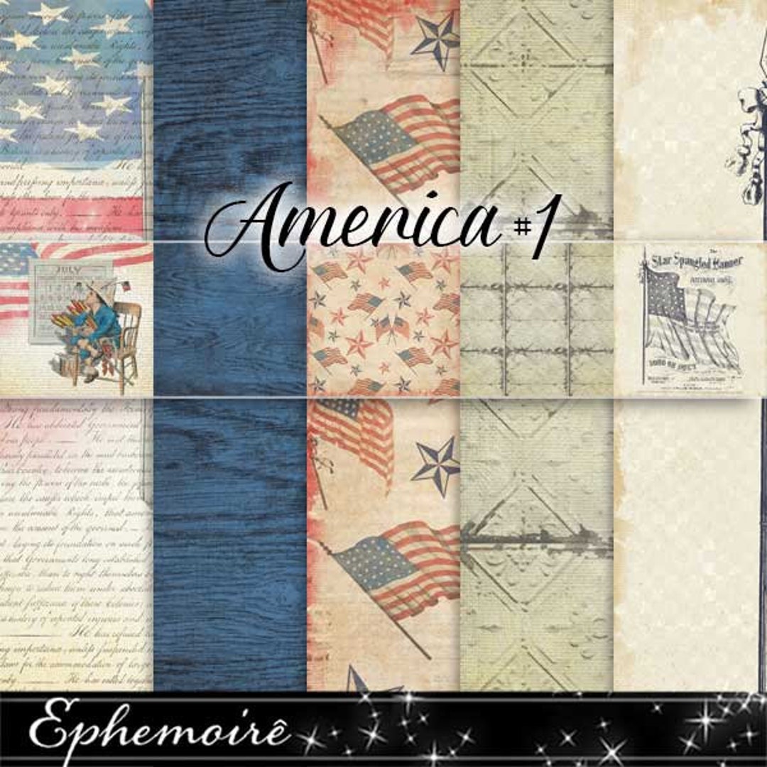 Digital Printable Papers - AMERICA - Patriotic - July 4 - Digital ...