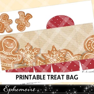 Printable Christmas Treat Bag - GINGERBREAD MEN - Printable Treat Bag ...