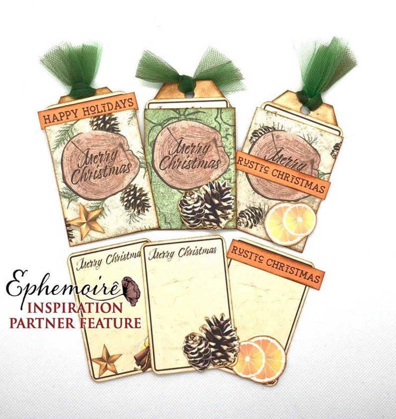 Printable TAG POCKET SET Woodland Christmas Tag Pockets - Etsy