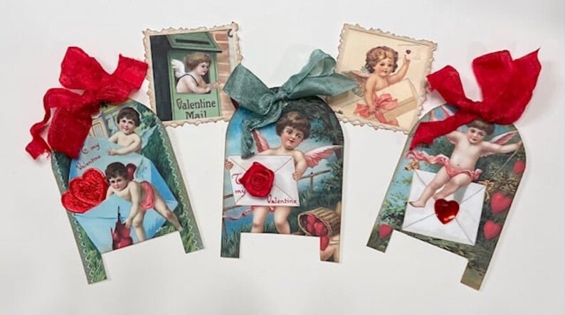 Junk Journal Printable VALENTINE MAILBOX TAGS Valentine - Etsy