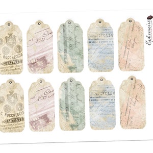 Shabby Chic French Ephemera Tags - Vintage French Ephemera Printable ...