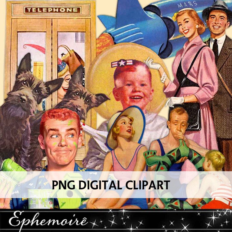 1950s Pop Culture Collage