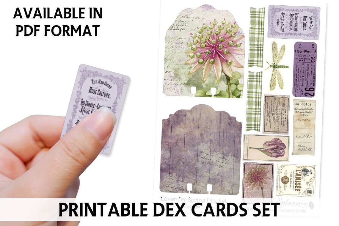 Printable DEX Cards Watercolor Floral Spring Floral Dex - Etsy