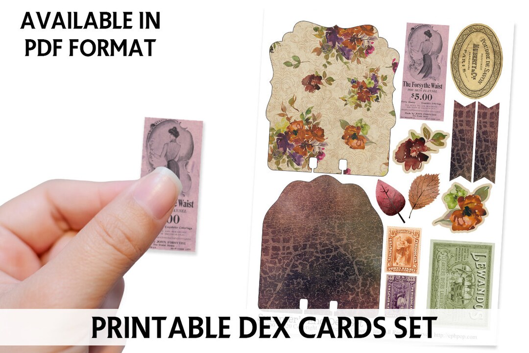 Printable DEX Cards With Ephemera Fall Dex Card Autumn - Etsy