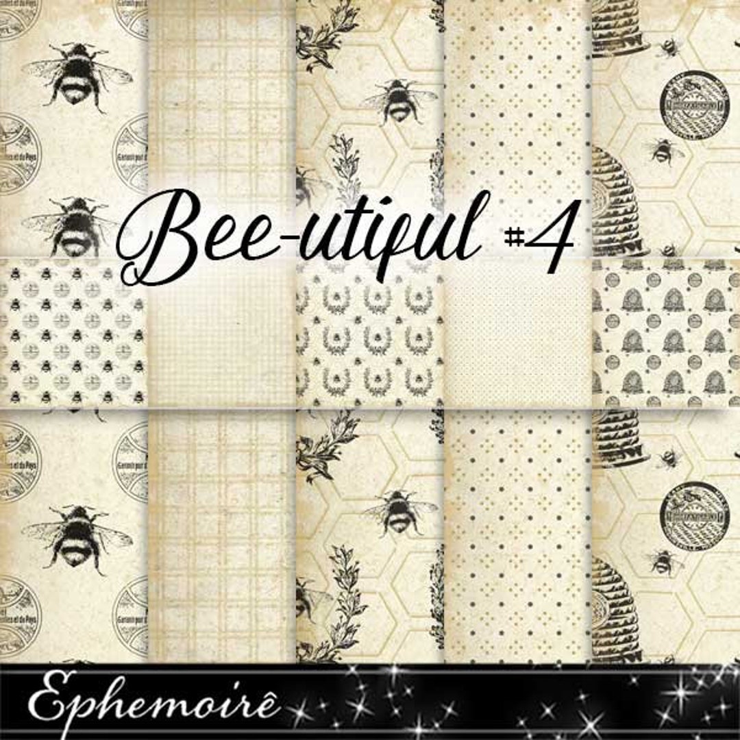 Digital Printable Paper Farmhouse BEES Journal Scrapbook Paper 12x12 ...