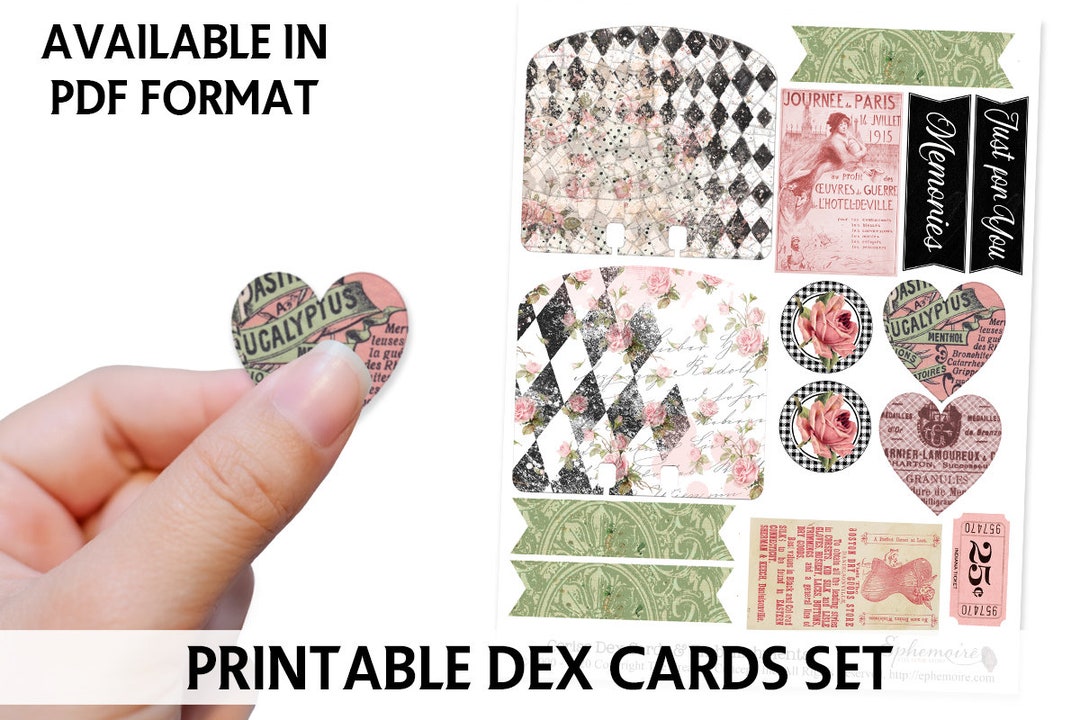 Digital Printable Dex Cards - Printable Crafts - Collage Sheet ...