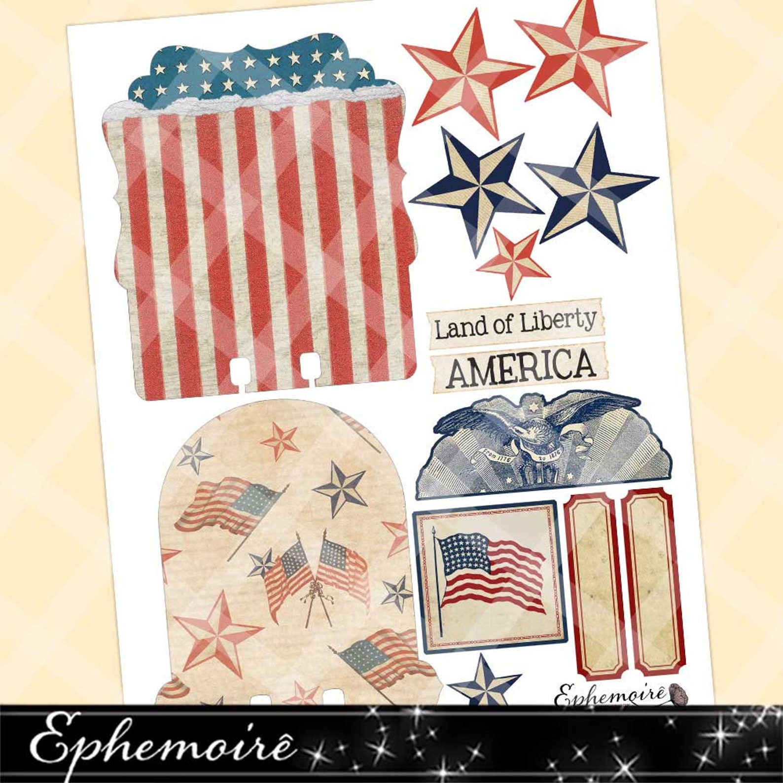Printable DEX Cards With Ephemera Patriotic Dex Printable - Etsy