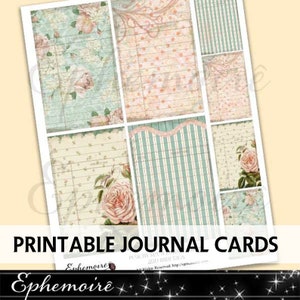 Junk Journal Printable FLORAL LIBRARY CARDS Printable Journal Card ...