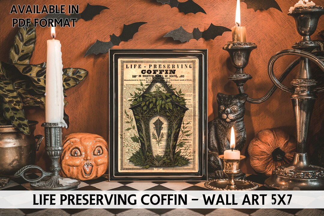 Vintage HALLOWEEN Printable WALL ART - Vintage Coffin Advertising ...