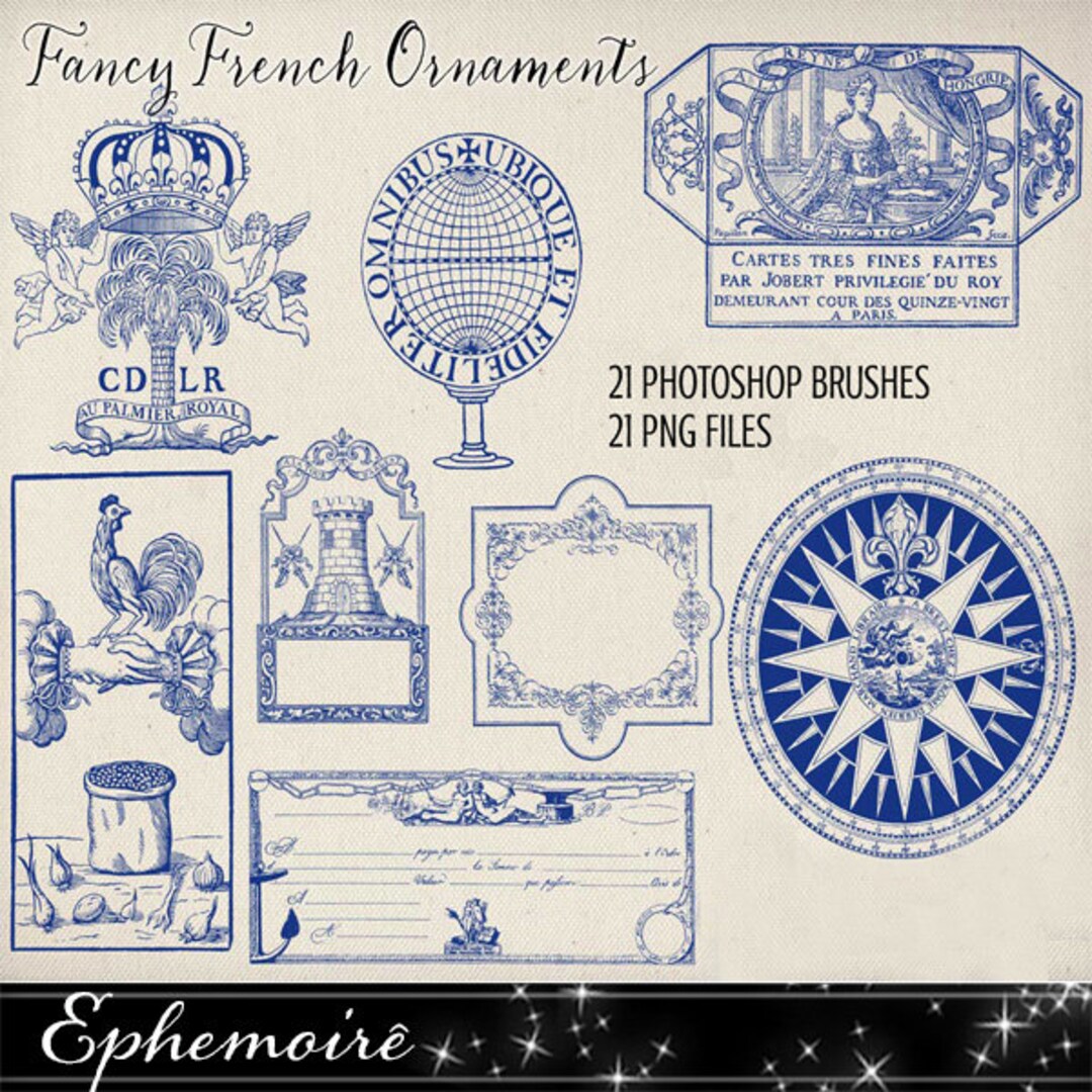 Photoshop Brushes - Vintage French Decorative Frames and Ornaments ...