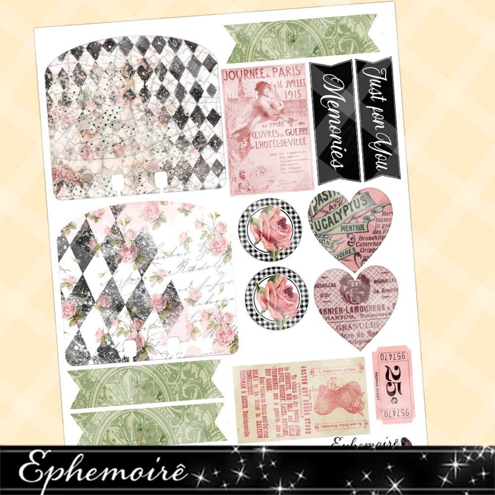 Digital Printable Dex Cards - Printable Crafts - Collage Sheet ...