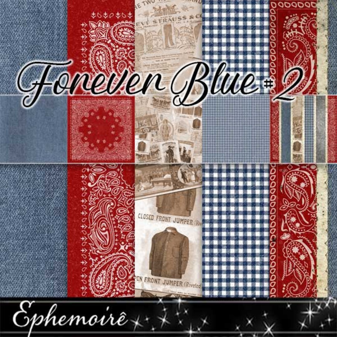 Digital Printable Papers DENIM Digital Scrapbooking Digital Backgrounds ...