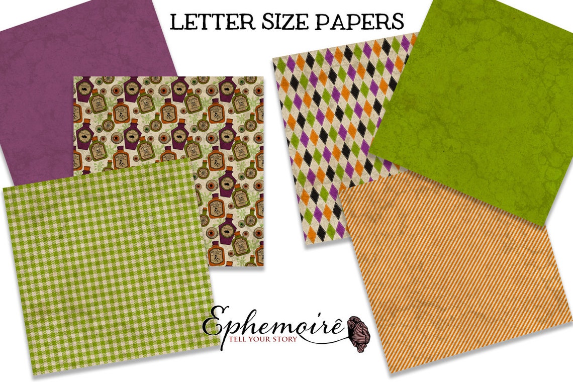 Digital Printable Halloween Papers WICKED Witch Potion - Etsy