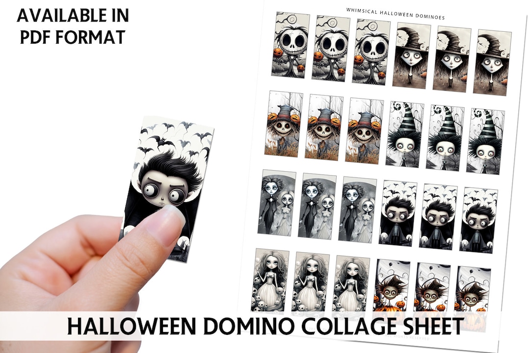 Halloween Domino Collage Sheet - Whimsical Halloween - Witches ...