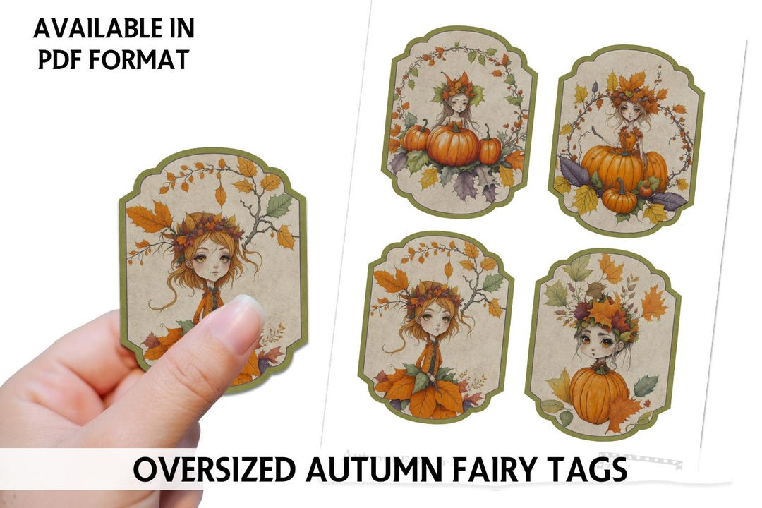 Printable Halloween TAGS or Embellishments - AUTUMN FAIRIES - Printable ...