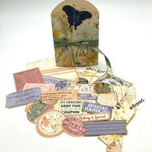 Junk Journal Printable Loaded Tag Folio Kit Floral Tag Folio Tag Mini ...