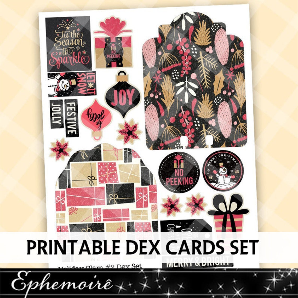 Digital Printable Dex Cards Printable Crafts Collage Sheet | Etsy