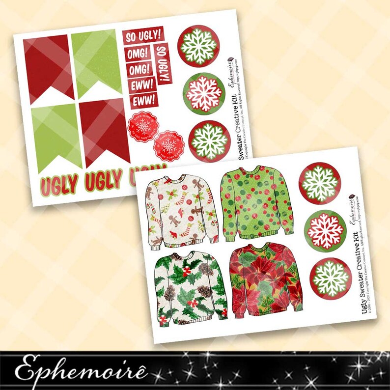 Printable CHRISTMAS CRAFT Kit Ugly Christmas Sweaters - Etsy