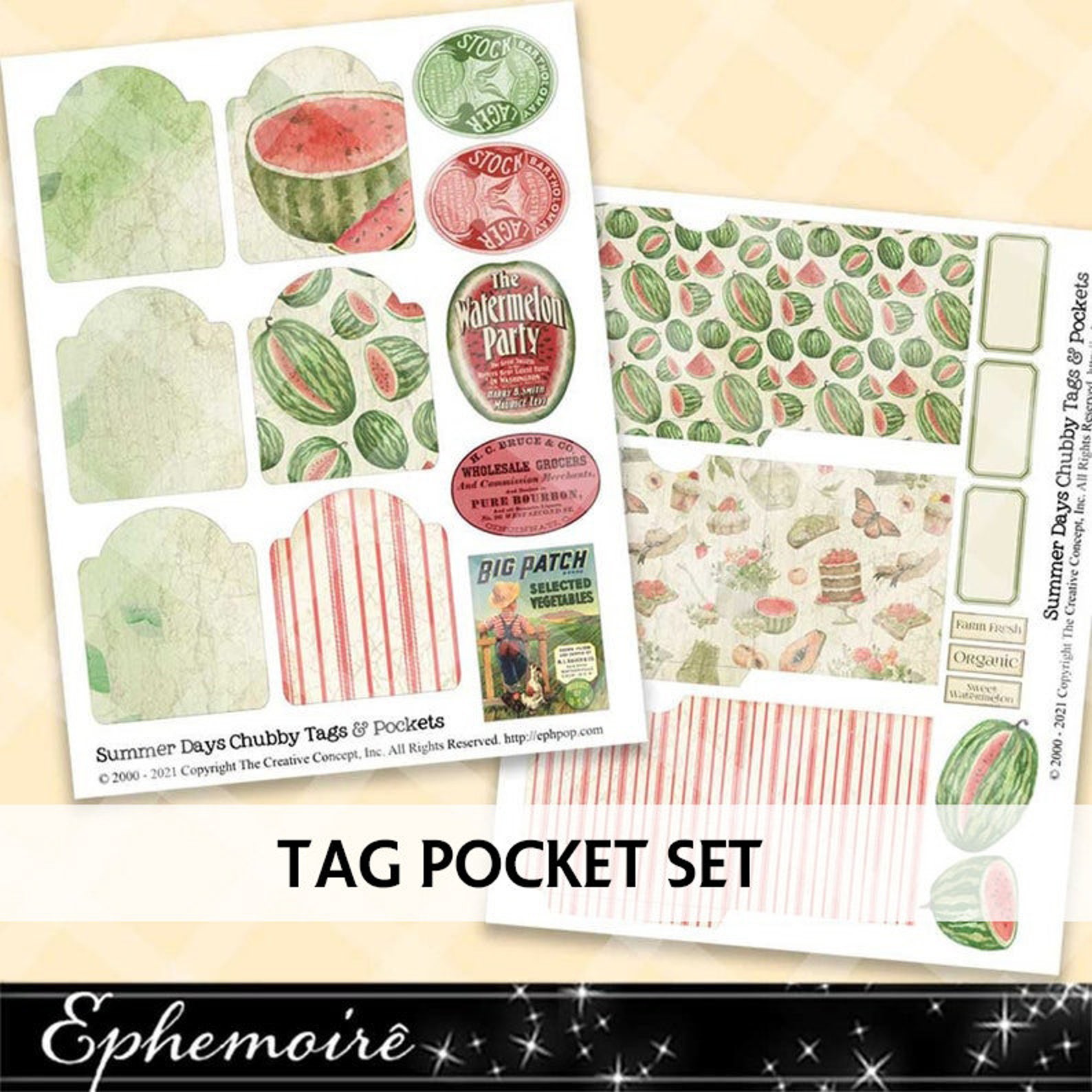 Printable WATERMELON TAG POCKETS Watermelon Loaded Tag - Etsy