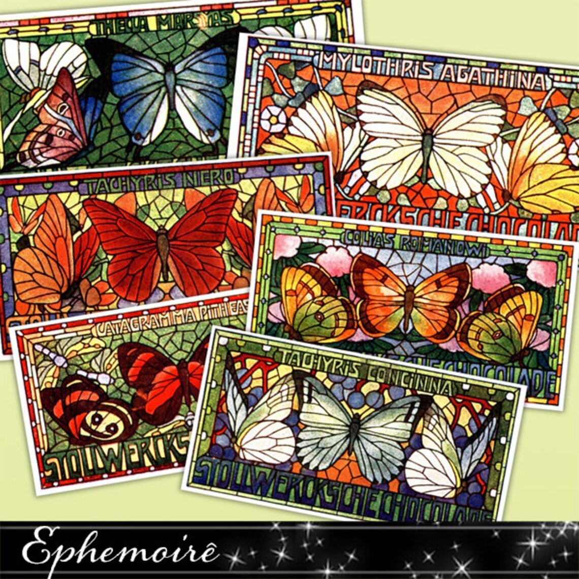 Digital Clipart Set Vintage Trade Cards Printable Ephemera - Etsy