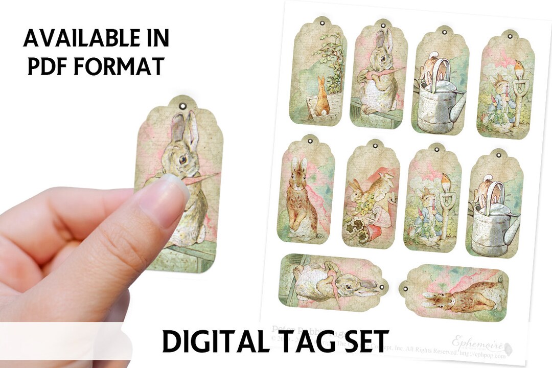 Peter Rabbit Printable TAGS Sheet - Print Bunny Rabbit Gift Tags ...
