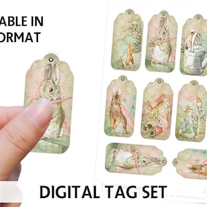 Peter Rabbit Printable TAGS Sheet - Print Bunny Rabbit Gift Tags ...