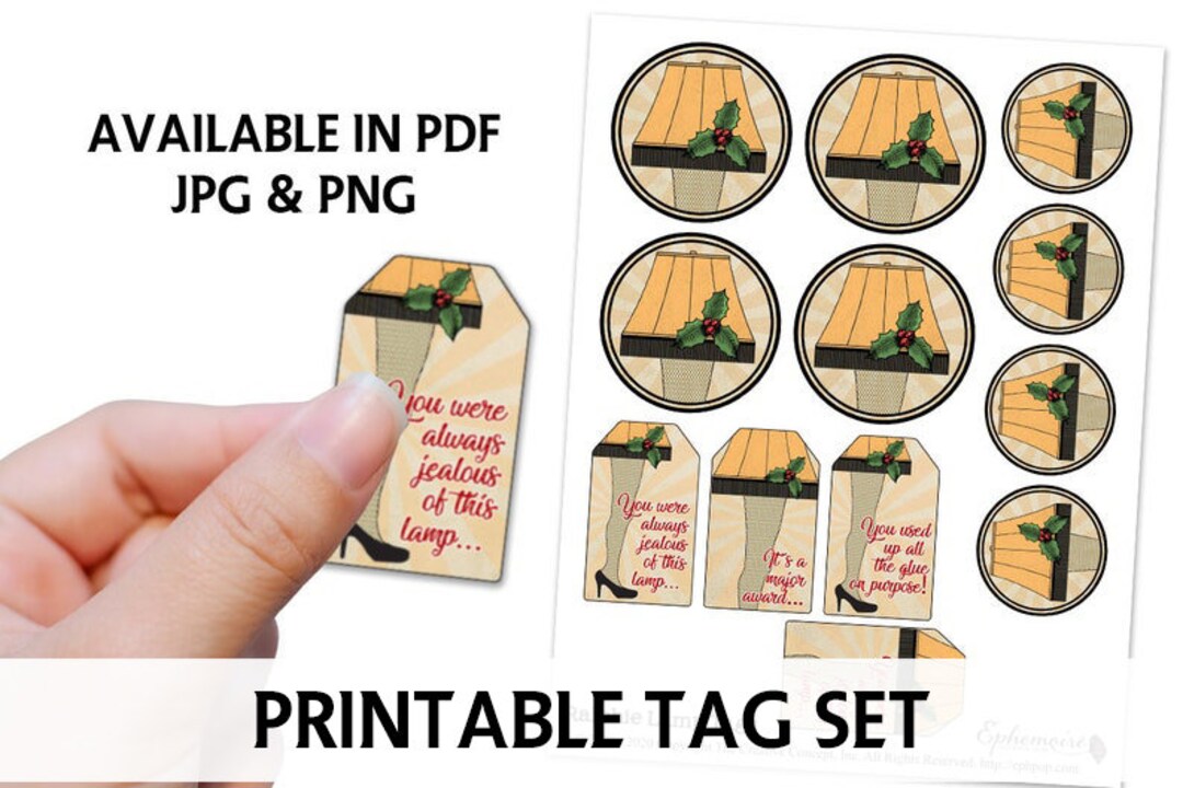 RALPHIE LAMP TAGS - Tag or Label Printable - Christmas Novelty Tag ...