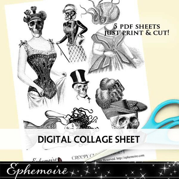 Skeleton Paper Doll - Etsy