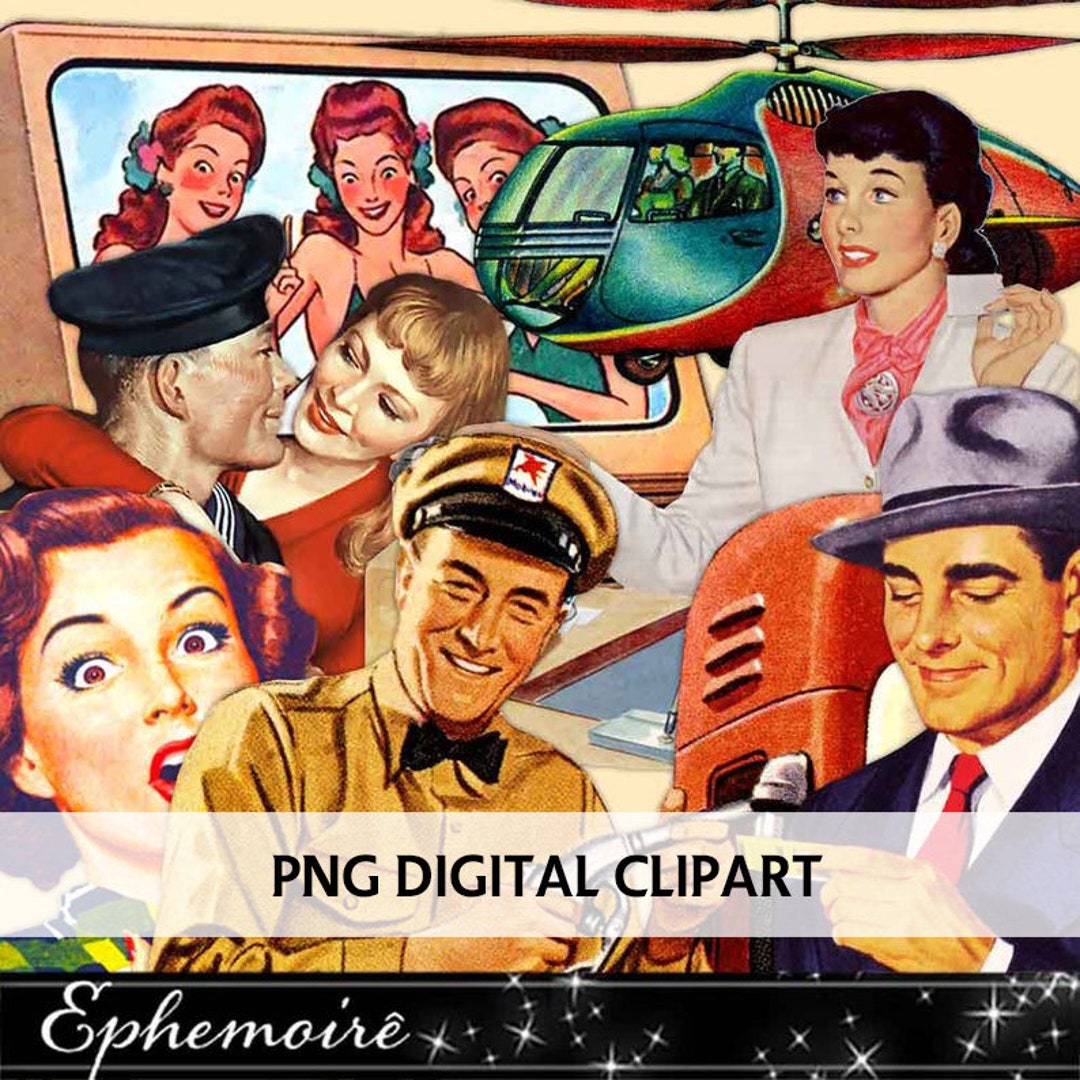 Retro Clipart - Mid Century Advertising - Digital Scrapbook ...